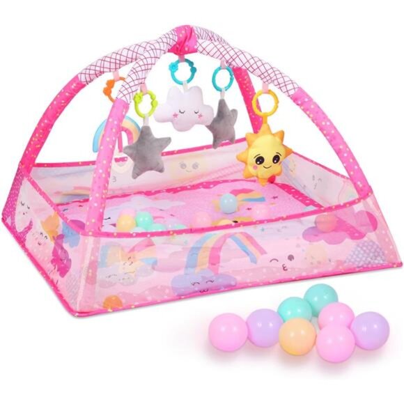 Toys | Baby Gym Play Mat Tummy Time Mat Ball Pit With 5 Toys Motor ...